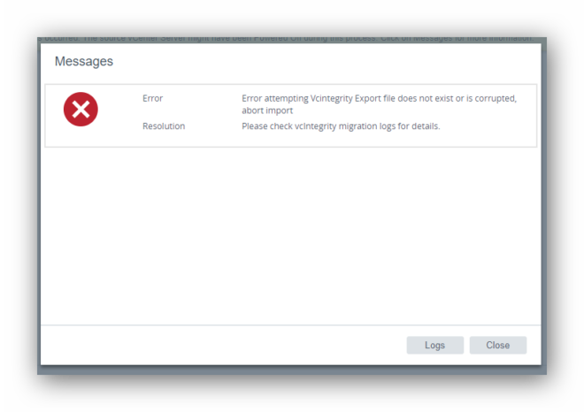 Error Attempting Vcintegrity Export File Does Not Exist Al Migrar Vcenter A Vcsa 65 Blog De