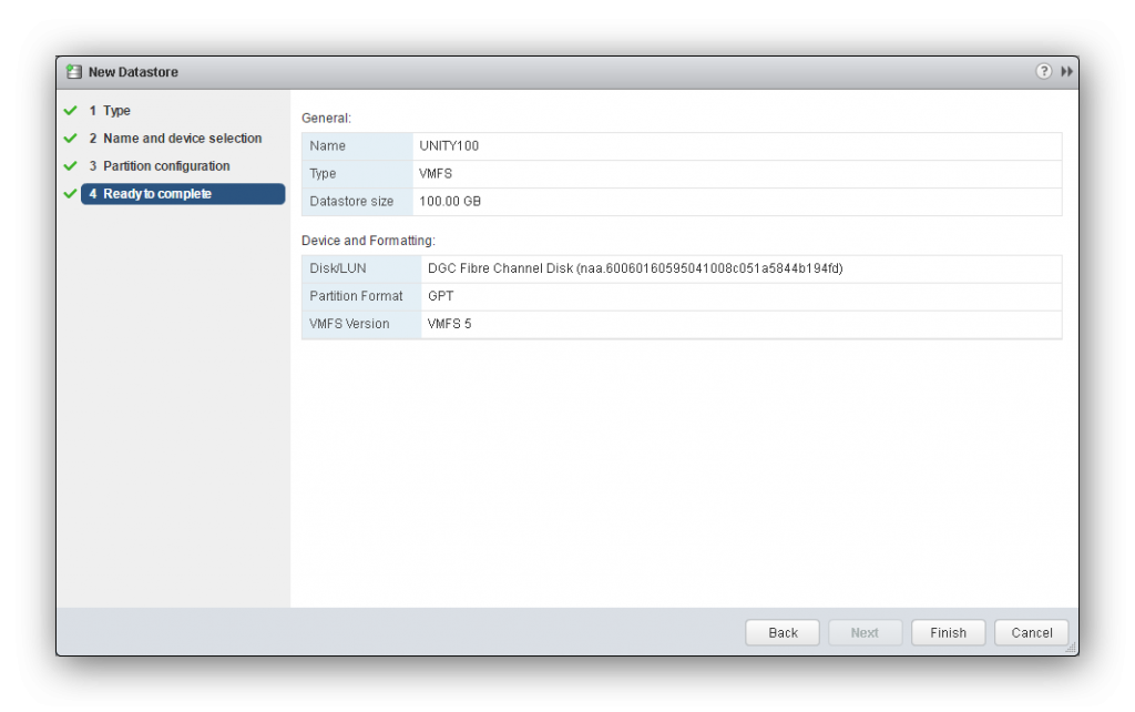 Agregar datastore por FC en vSphere 6.5 - Blog de Sistemas