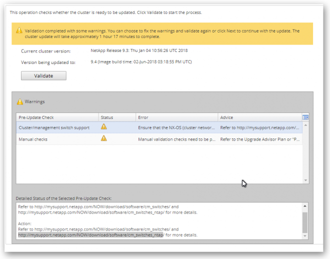 Actualizar NetApp Ontap a 9.4 via GUI - Blog de Sistemas