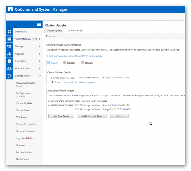 Actualizar NetApp Ontap 9.5 via GUI - Blog de Sistemas