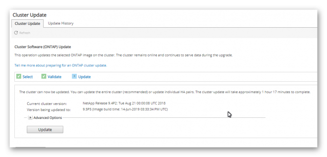 Actualizar NetApp Ontap 9.5 via GUI - Blog de Sistemas