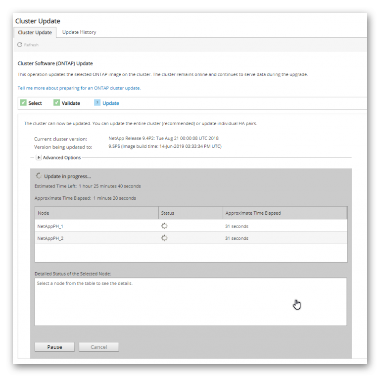 Actualizar NetApp Ontap 9.5 via GUI - Blog de Sistemas